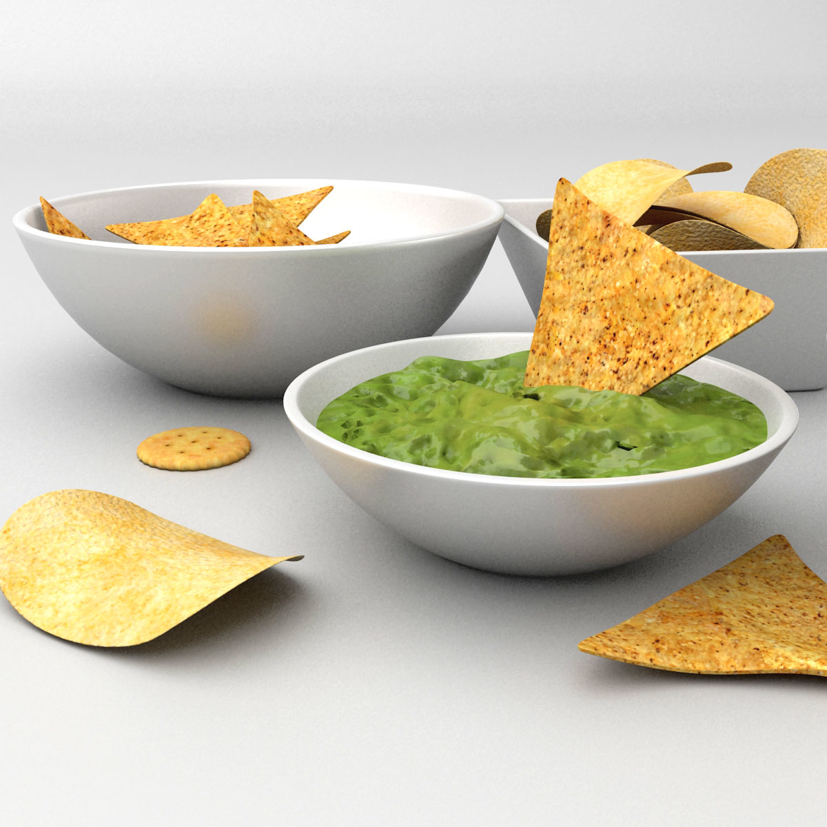 salted snacks food 3d model