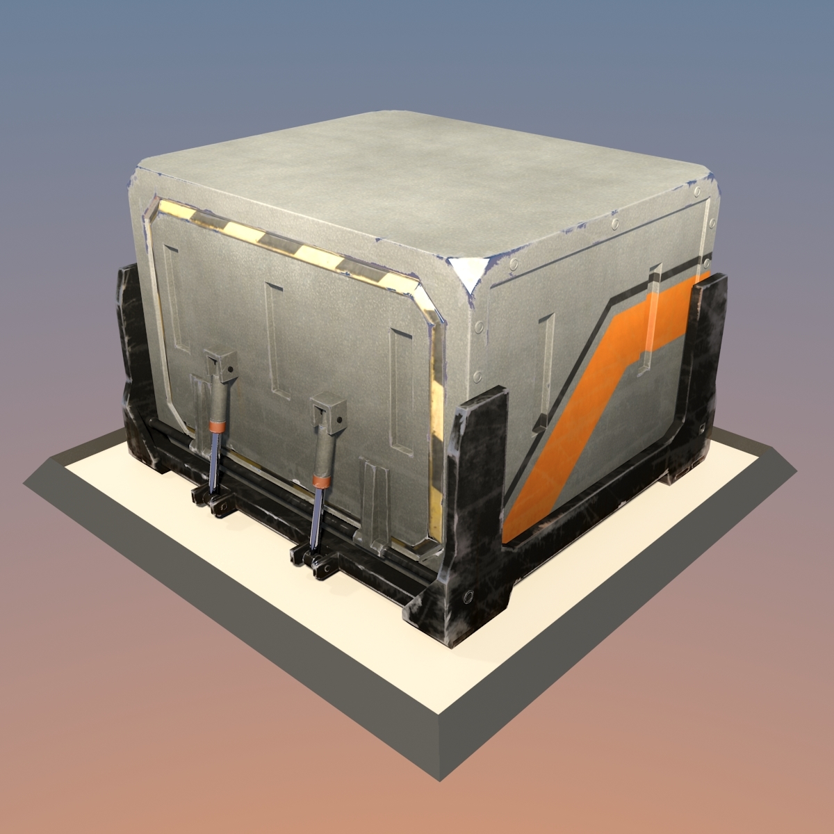 3d futuristic container