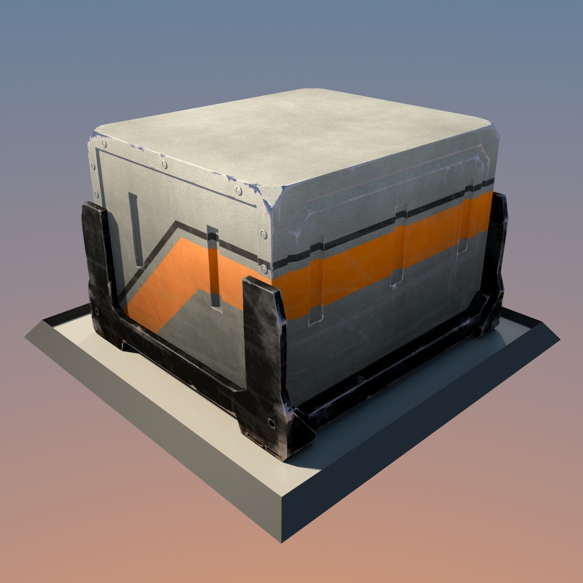 3d futuristic container