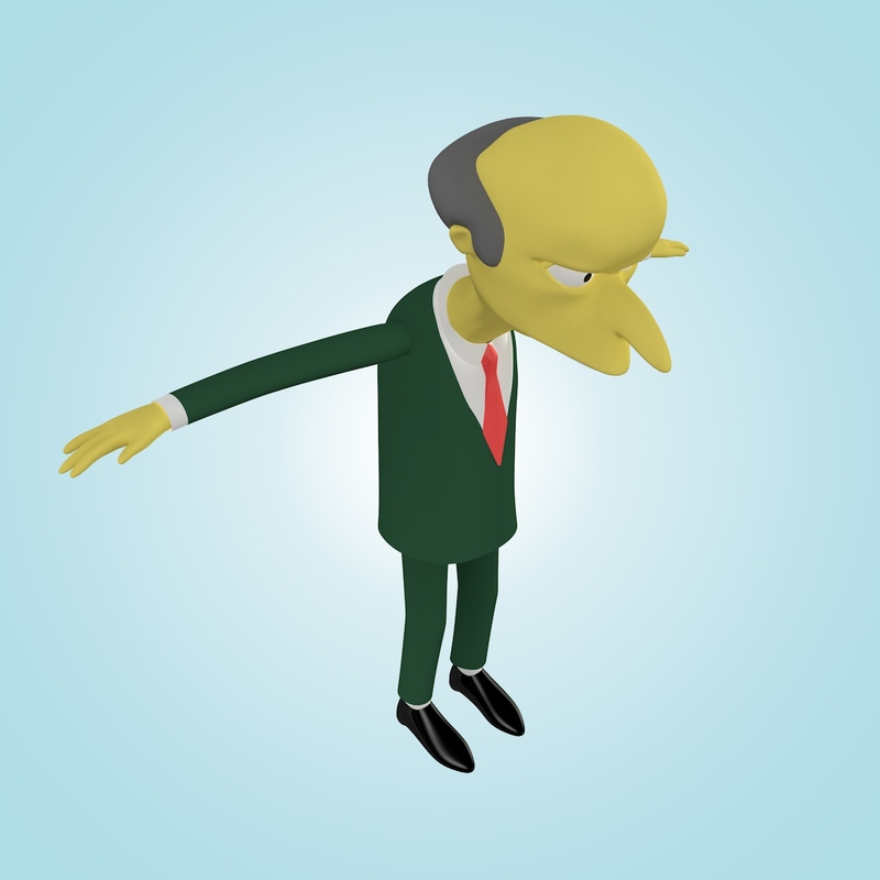 mr burns simpsons character 3d 3ds