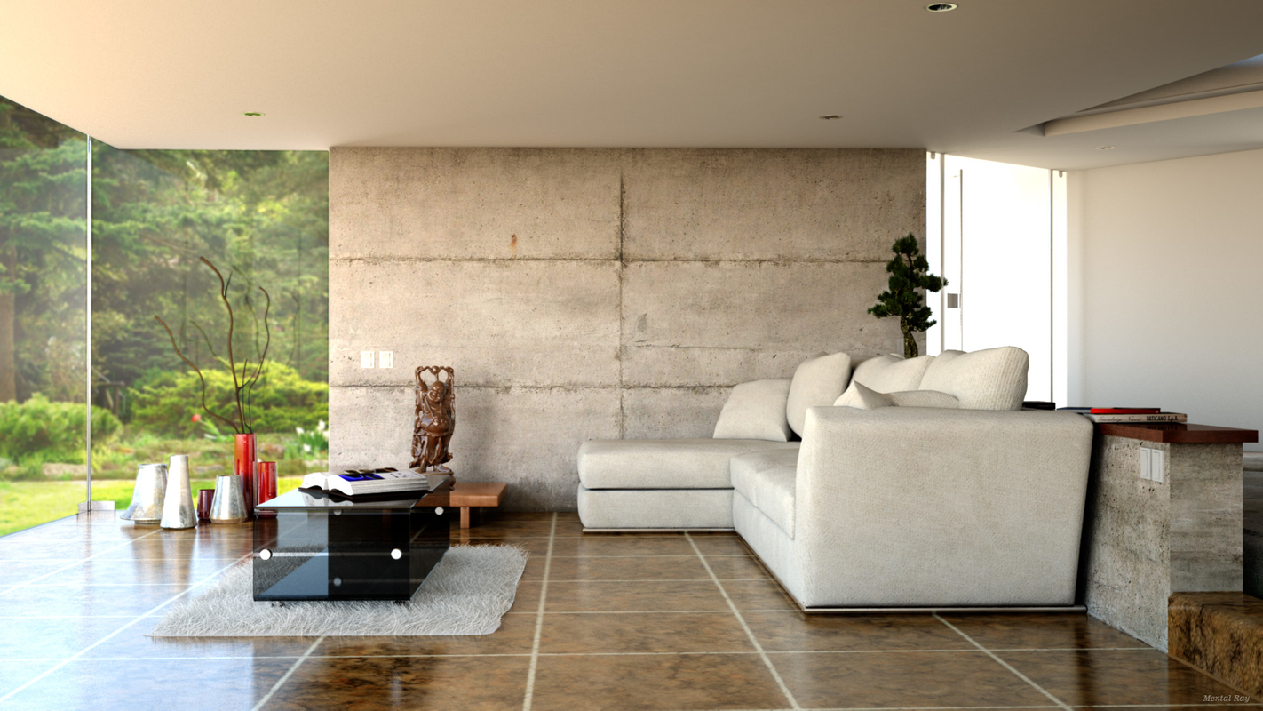 modern realistic interior living room 3d model