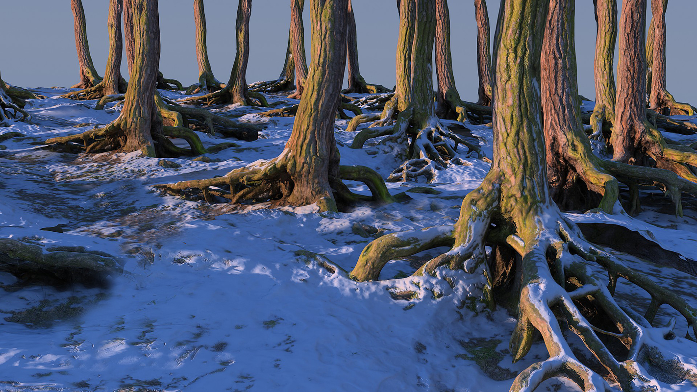 forest winter 3d model