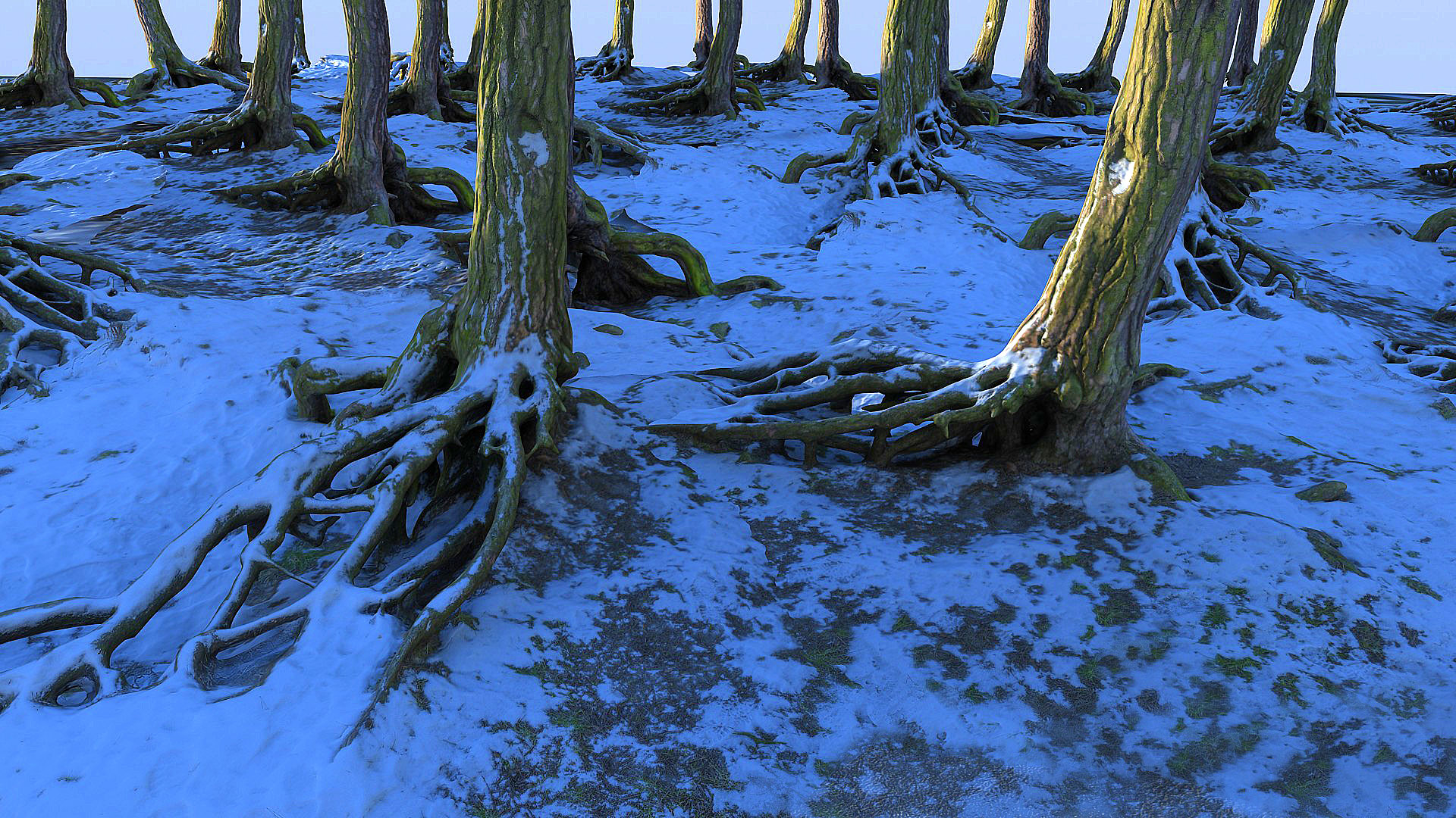 forest winter 3d model