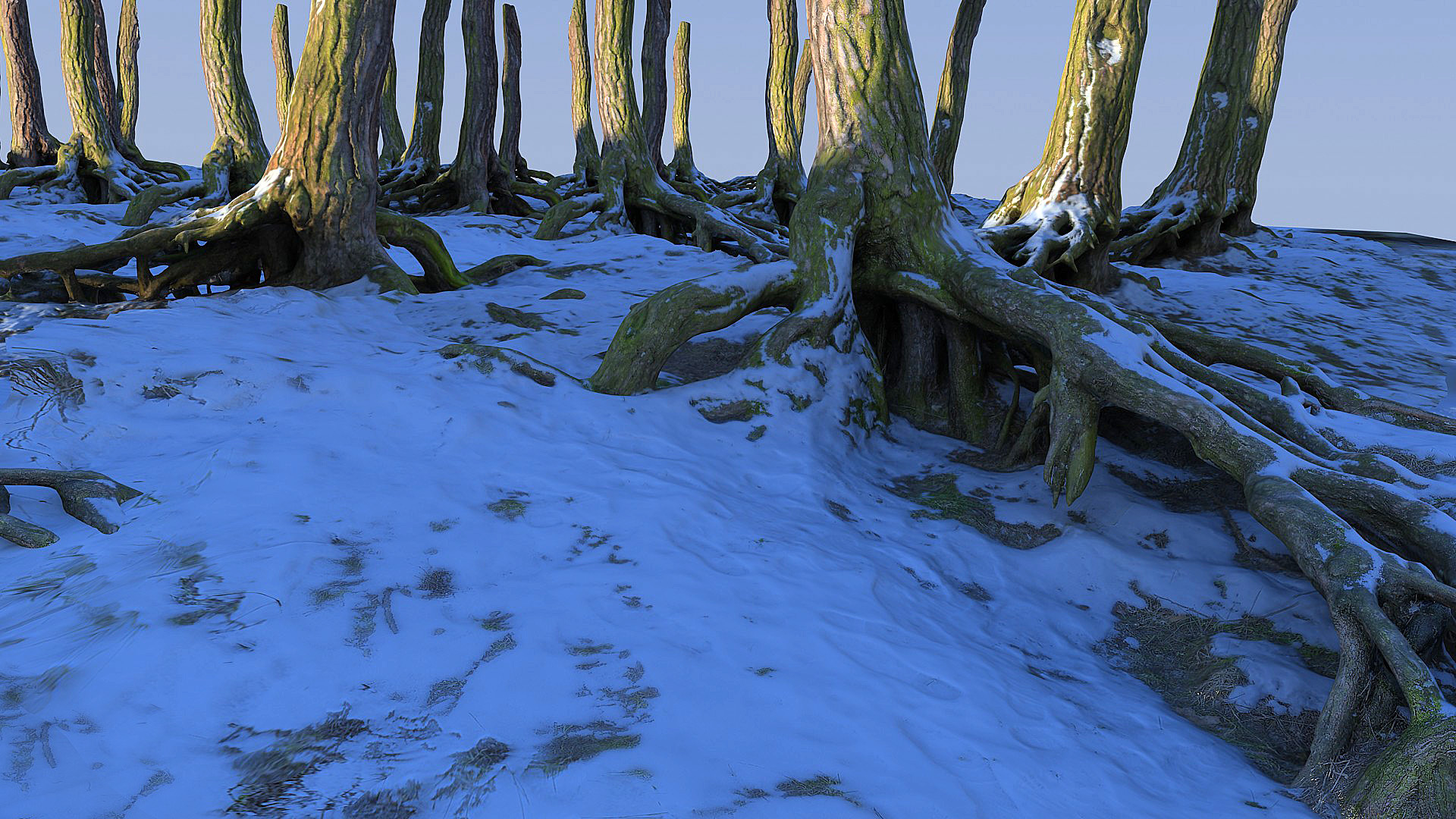 forest winter 3d model