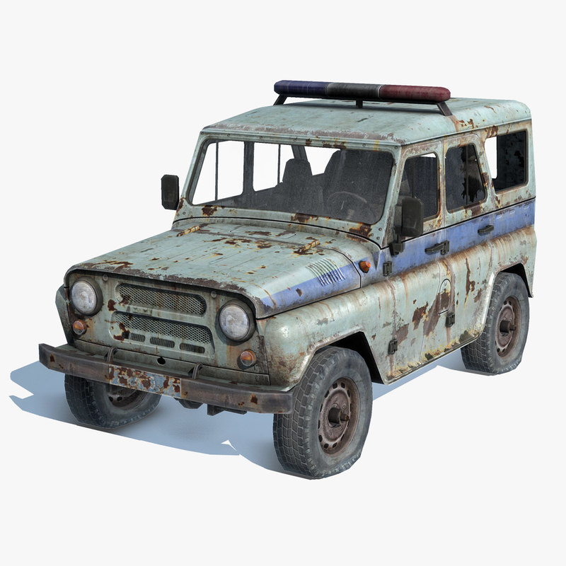 old rusty uaz-3151 police 3d fbx