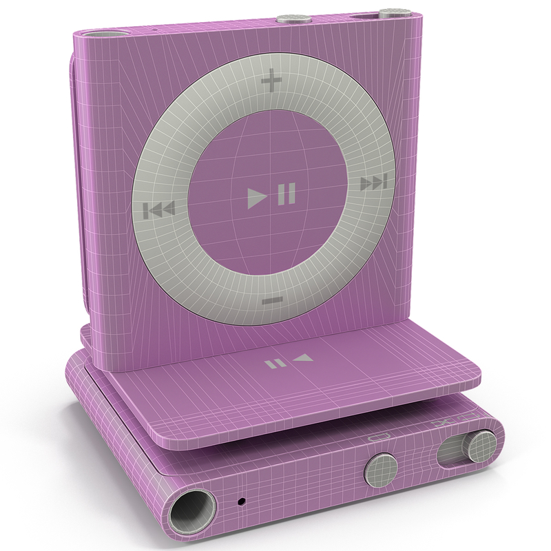 ipod shuffle purple modeled 3d obj