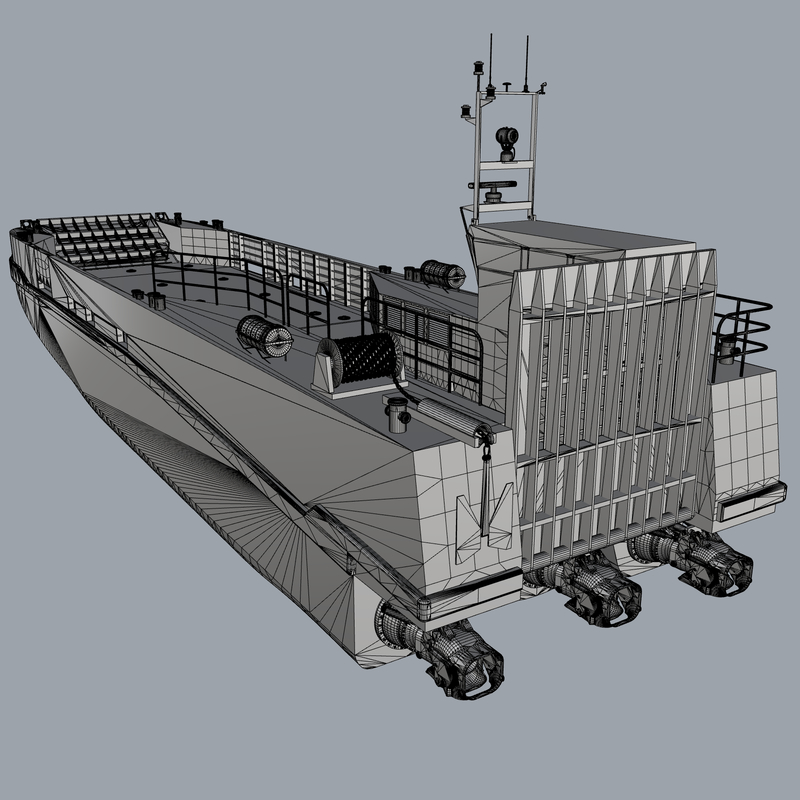3d model of fast landing craft