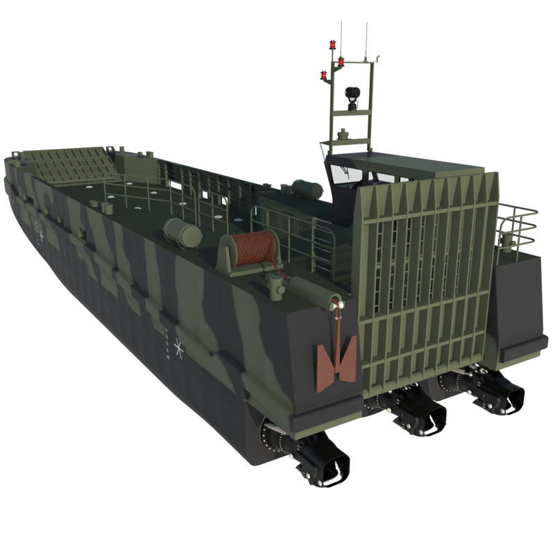 3d model of fast landing craft