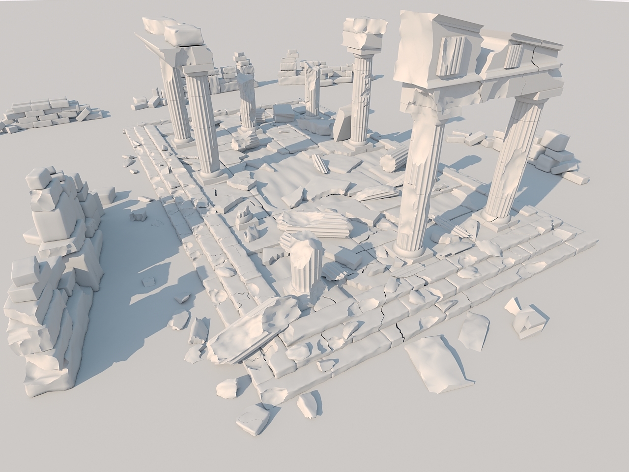 3d greek ruins model