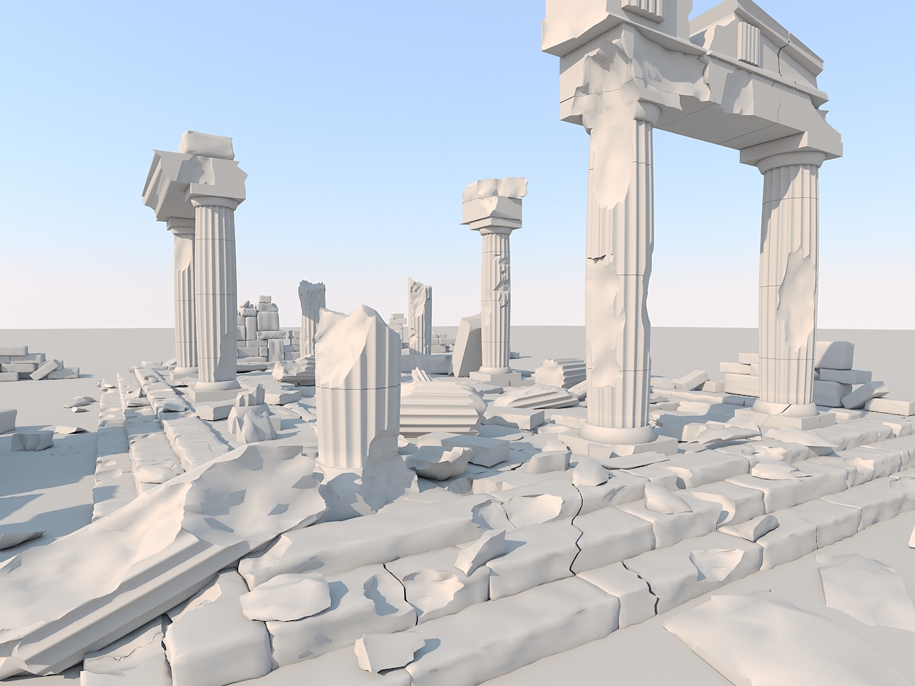 3d greek ruins model
