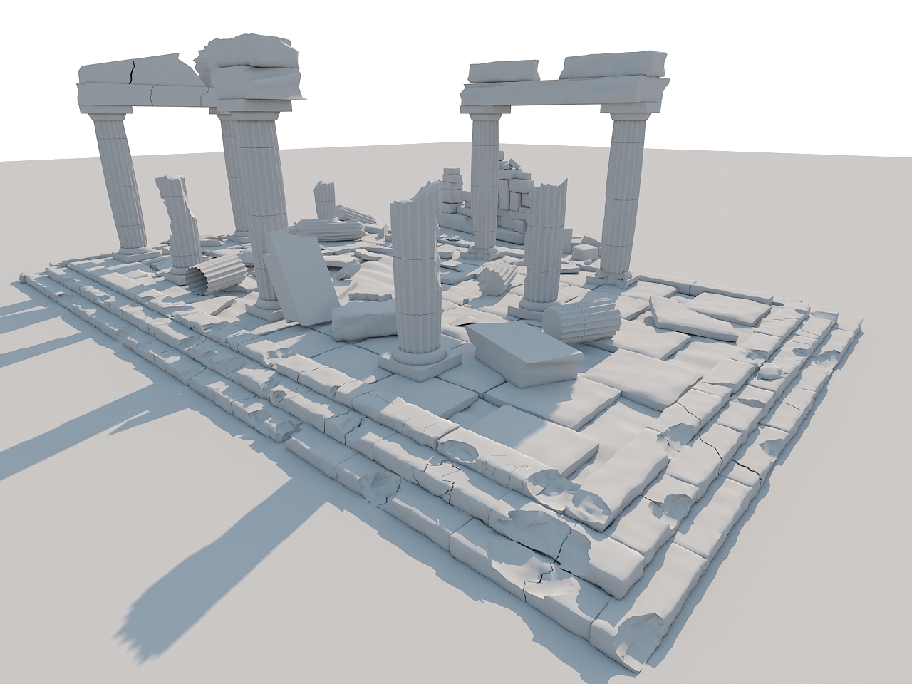 3d greek ruins model