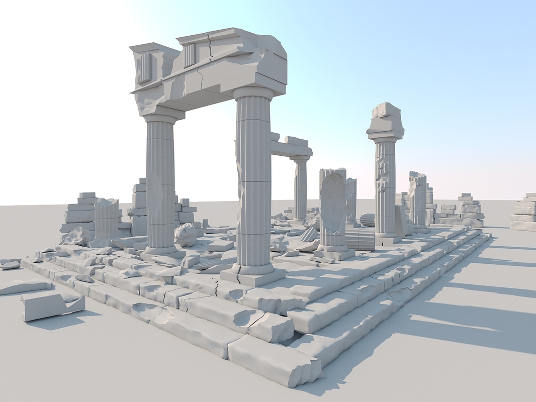 3d greek ruins model