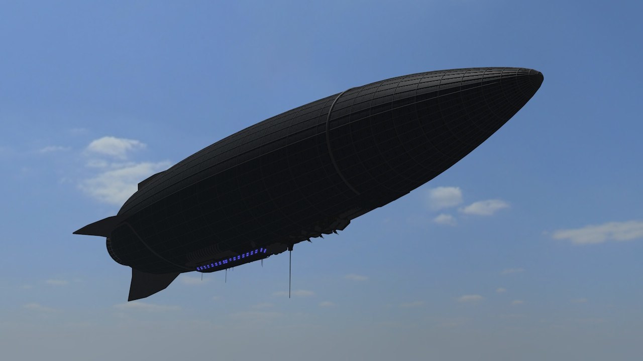 3d futuristic zeppelin sci model