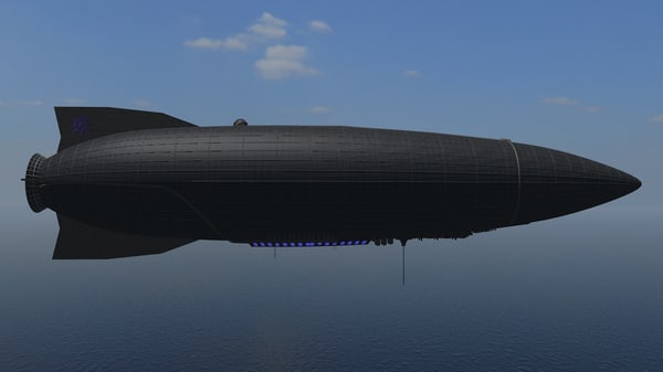 3d futuristic zeppelin sci model