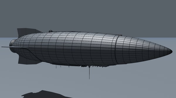 3d futuristic zeppelin sci model