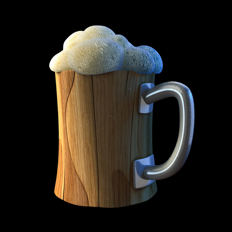 3d beer cartoon