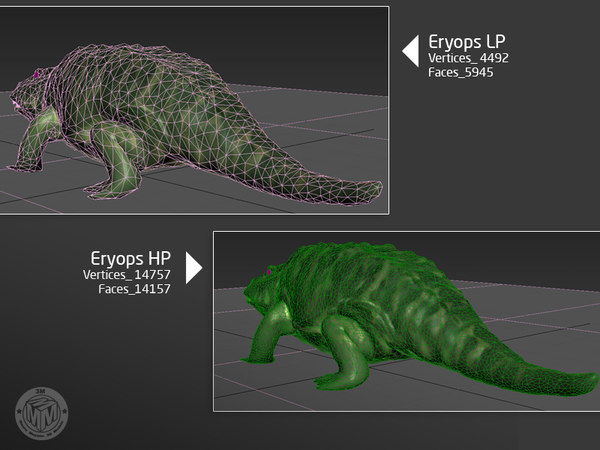 3d eryops amphibians model