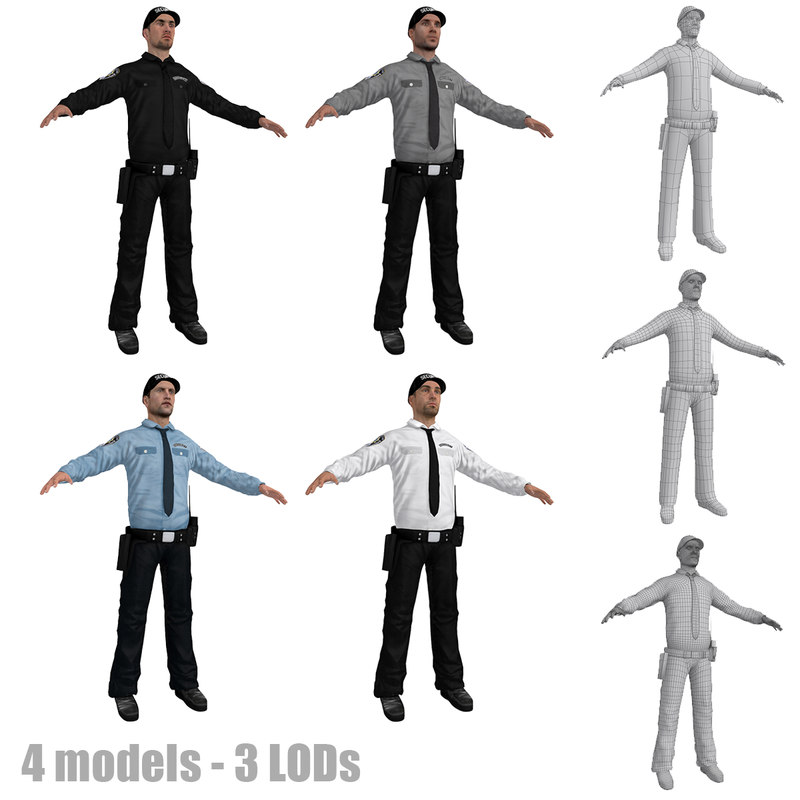 3d model security guard