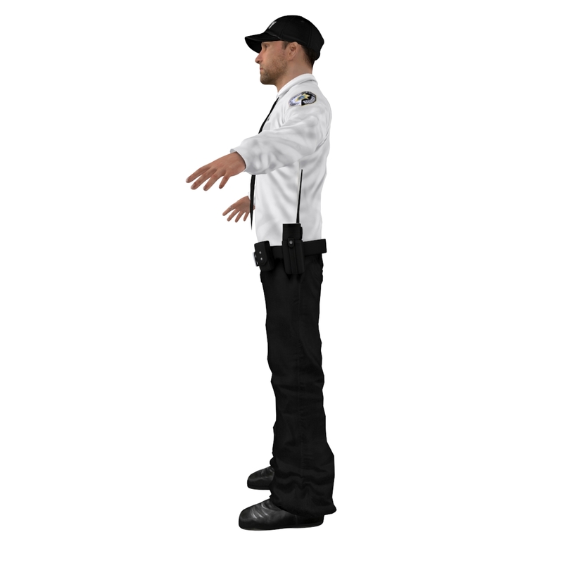 rigged security guard s 3d max