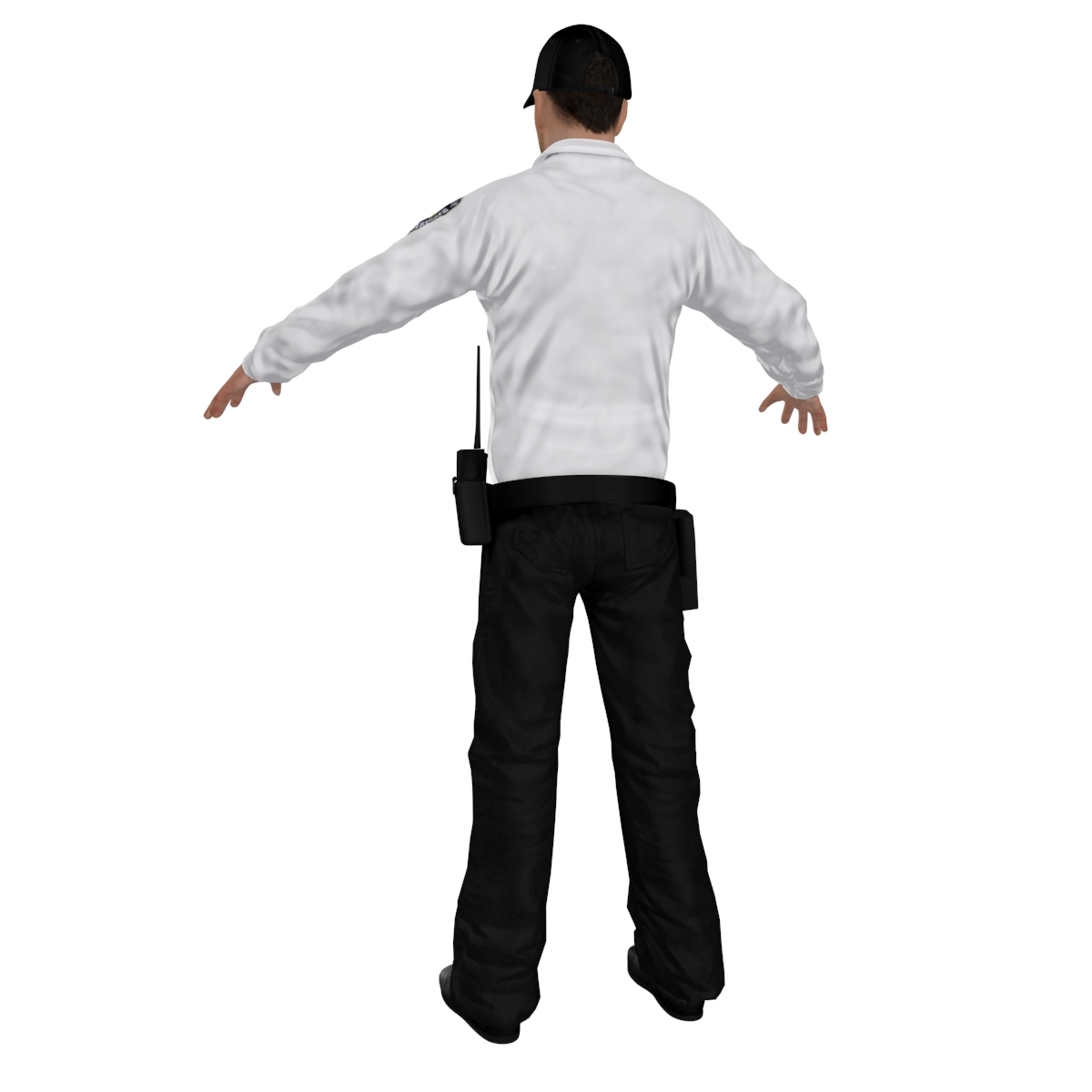 rigged security guard s 3d max