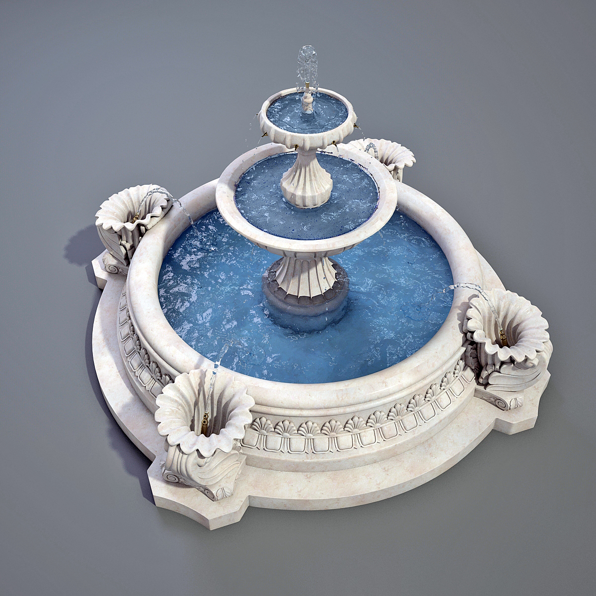 3d max fountain exterior water