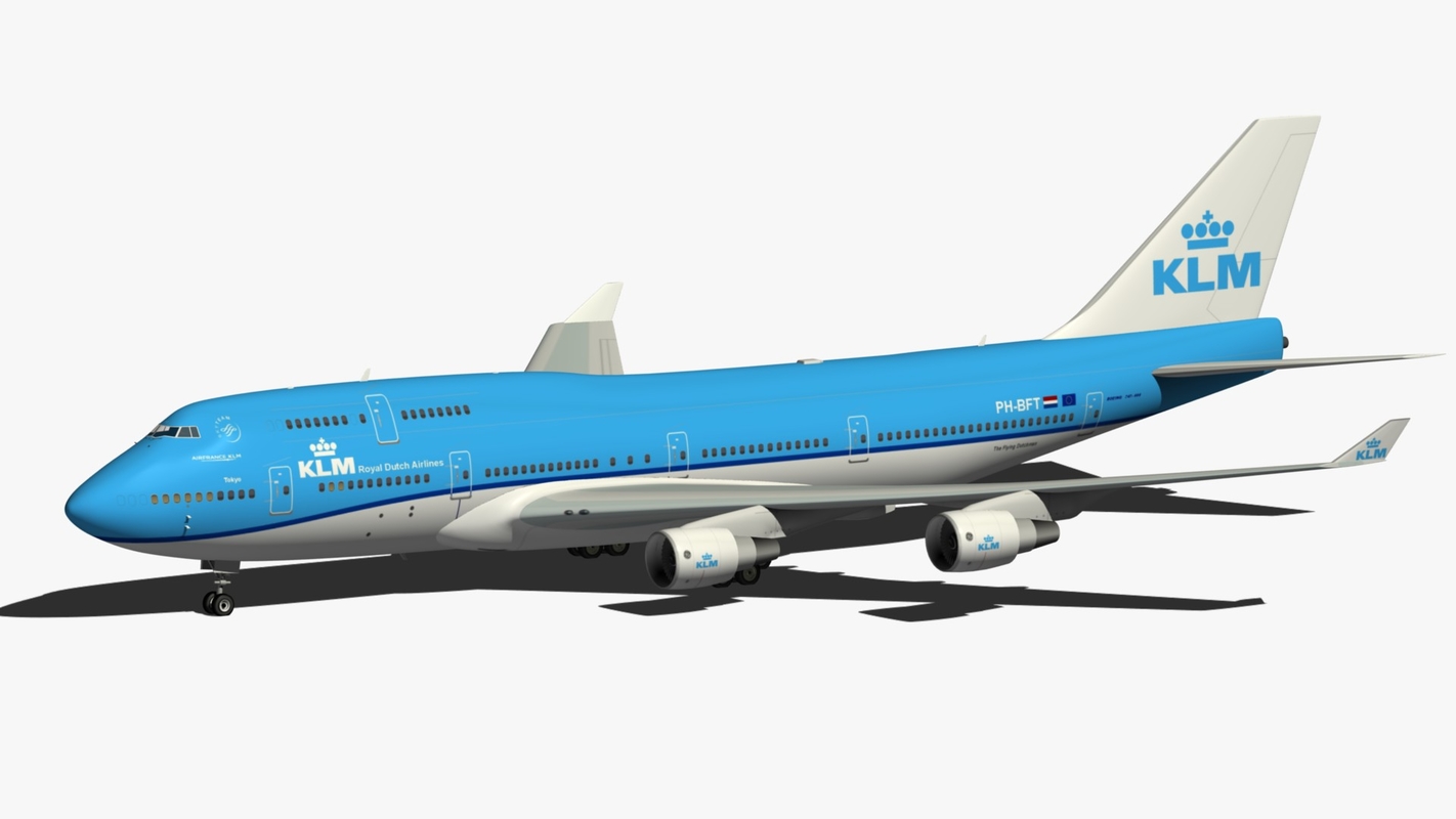 3d model boeing 747-400 klm