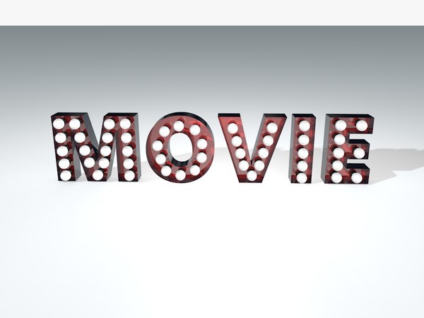 vintage movie theater sign 3d c4d