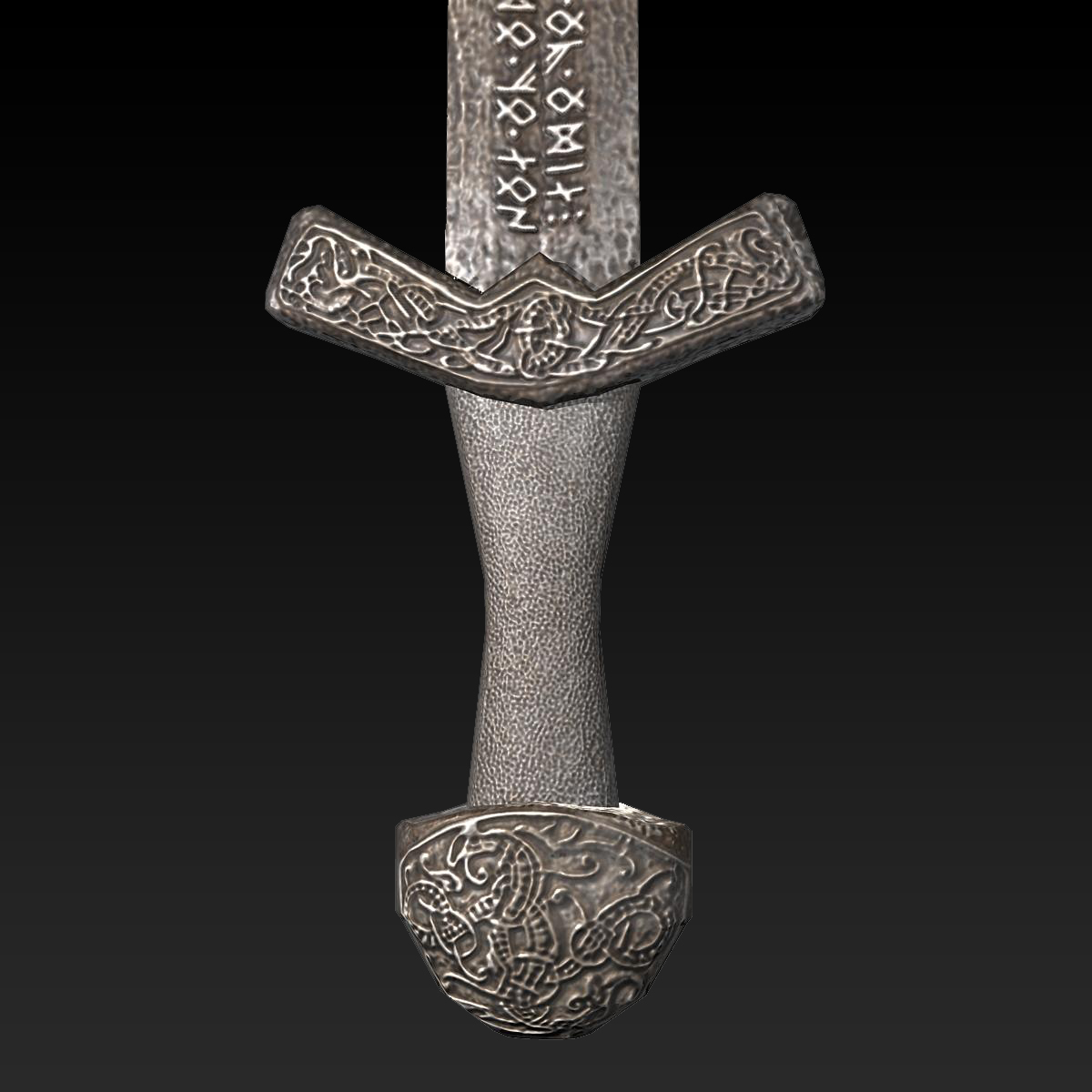 3d model viking runic sword