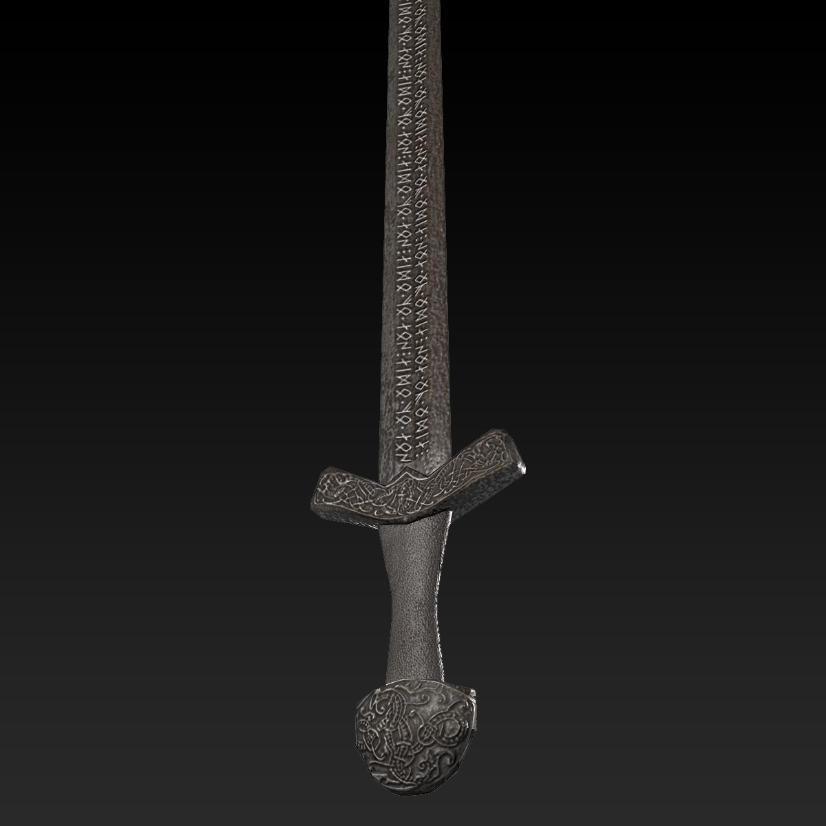 3d model viking runic sword