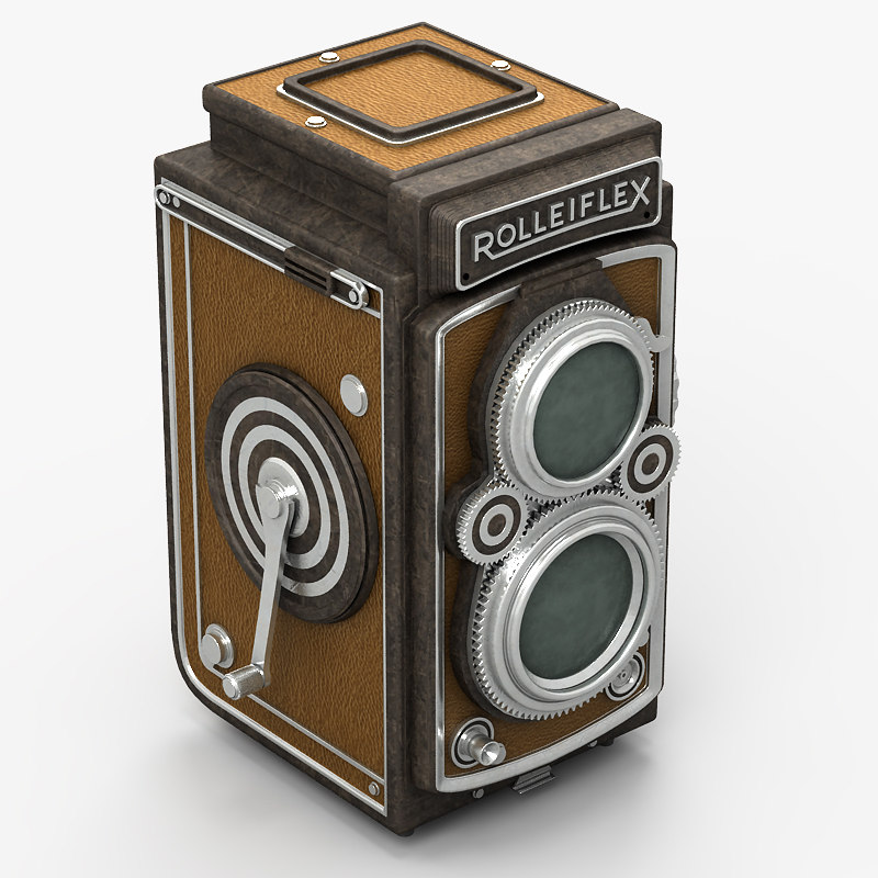 3d model old rolleiflex camera
