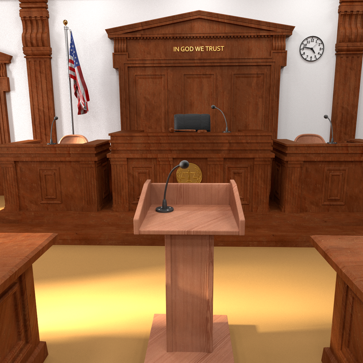 3d court room courtroom model