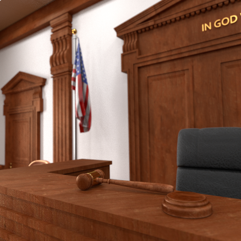 3d court room courtroom model