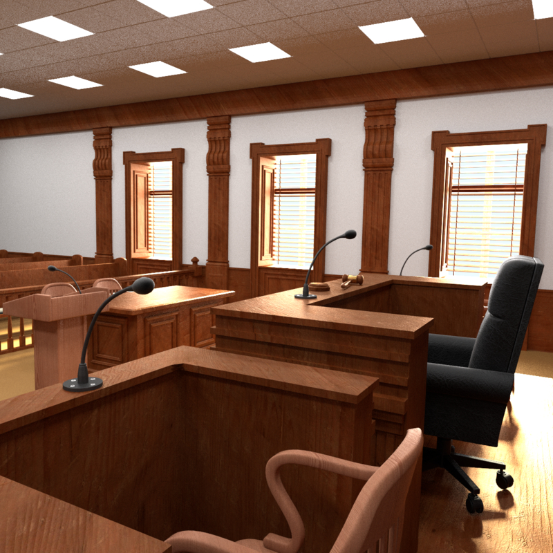 3d court room courtroom model
