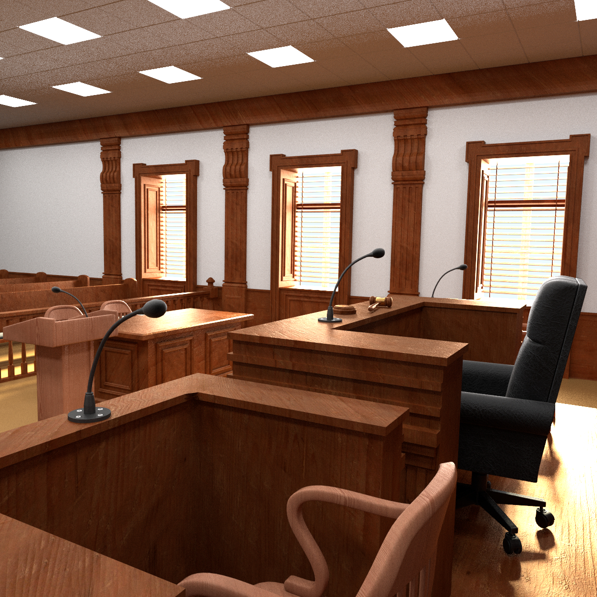 3d court room courtroom model