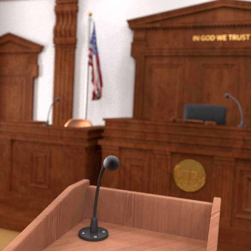 3d court room courtroom model