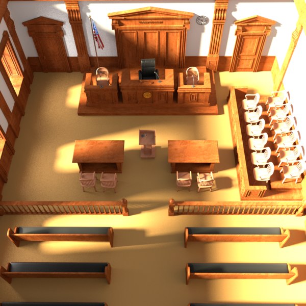 3d court room courtroom model