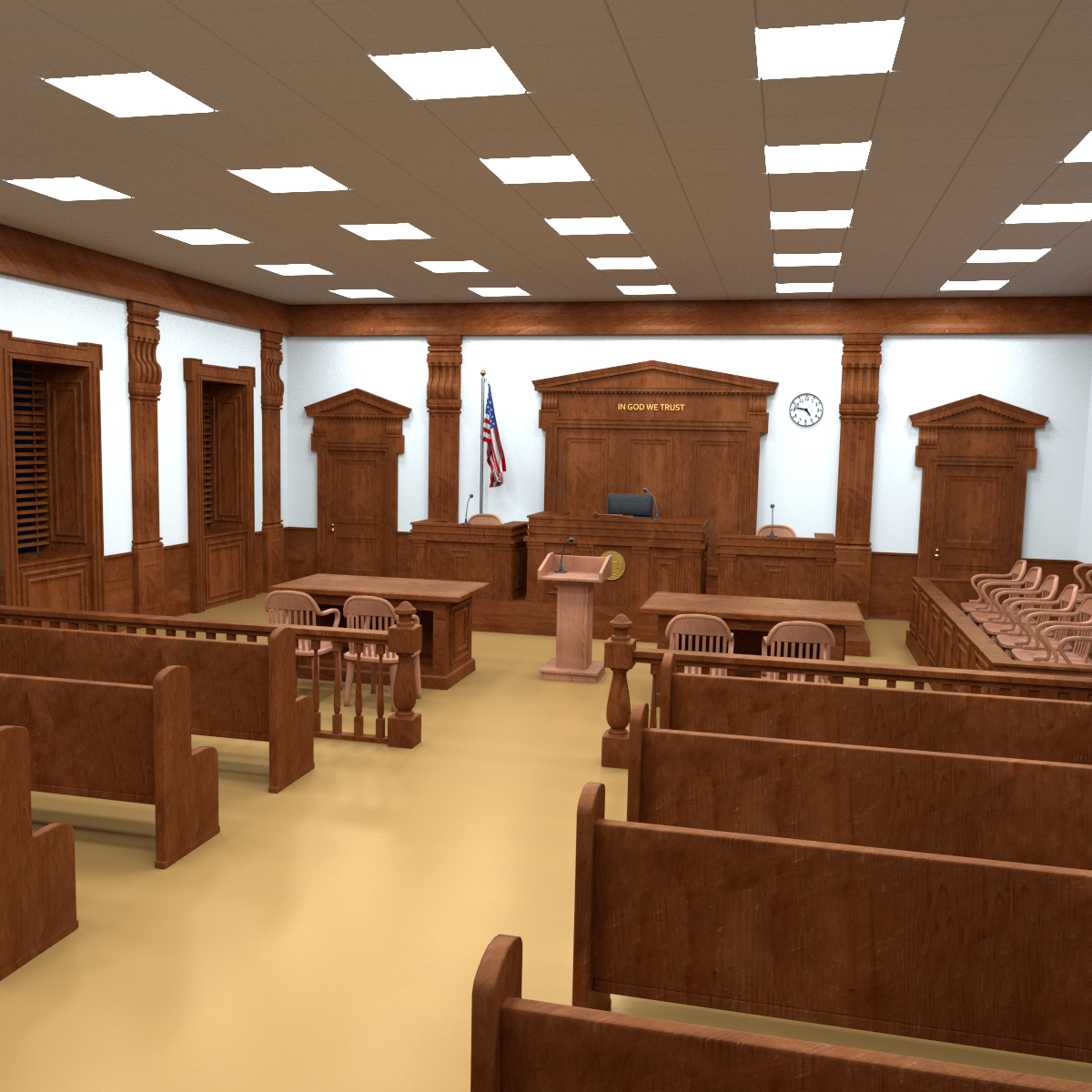 3d court room courtroom model