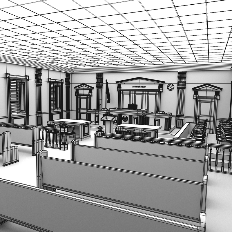 3d court room courtroom model