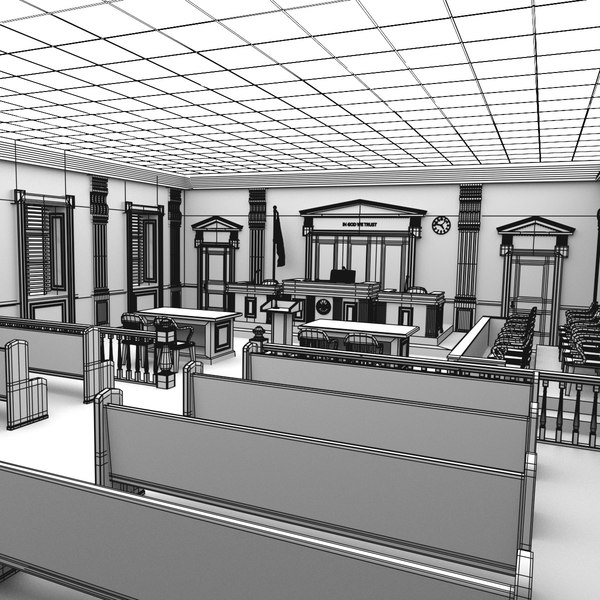 3d court room courtroom model