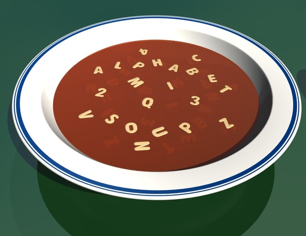 bowl alphabet soup 3d model