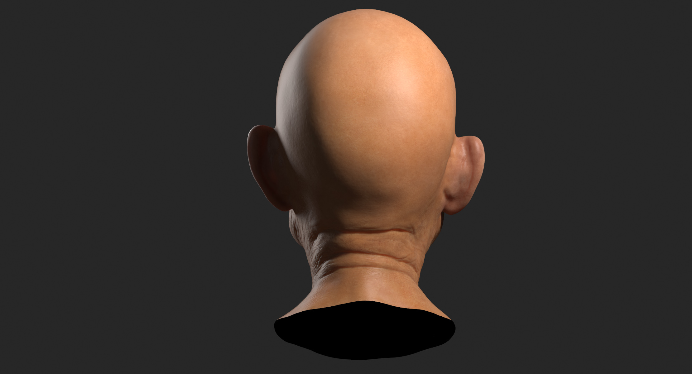 3d old man head asian