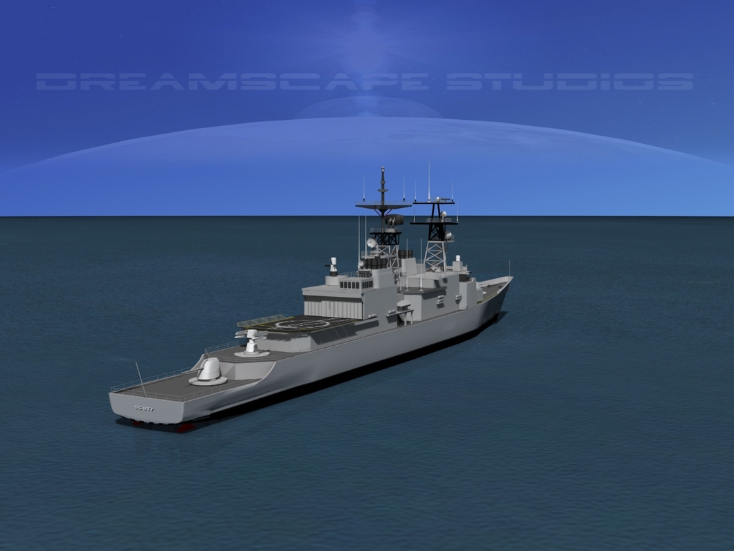 kidd class destroyer 3d model