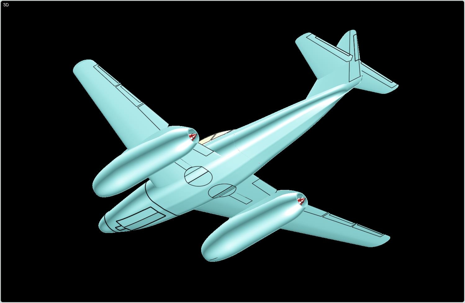messerschmitt me-262 fighter aircraft 3d model