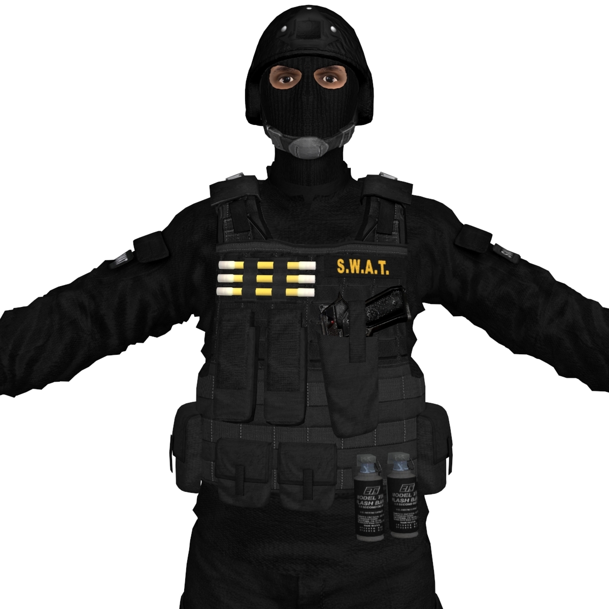 3d rigged swat soldier model