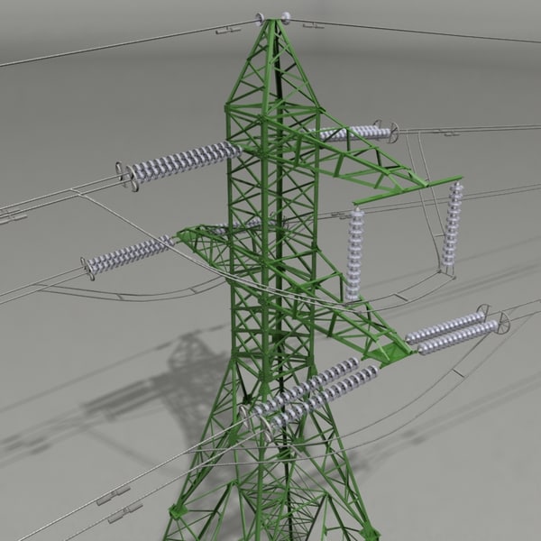 3d model voltage power lines