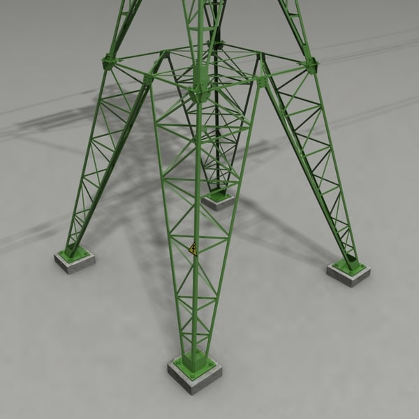 3d model voltage power lines