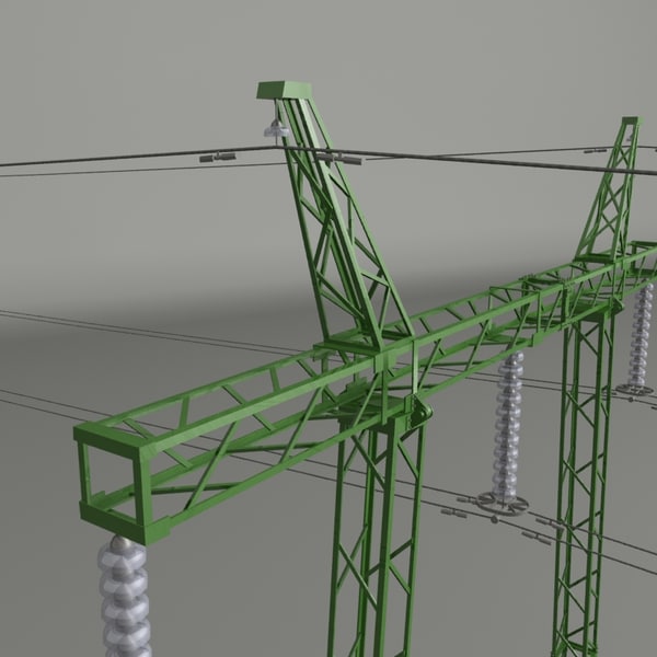 3d model voltage power lines