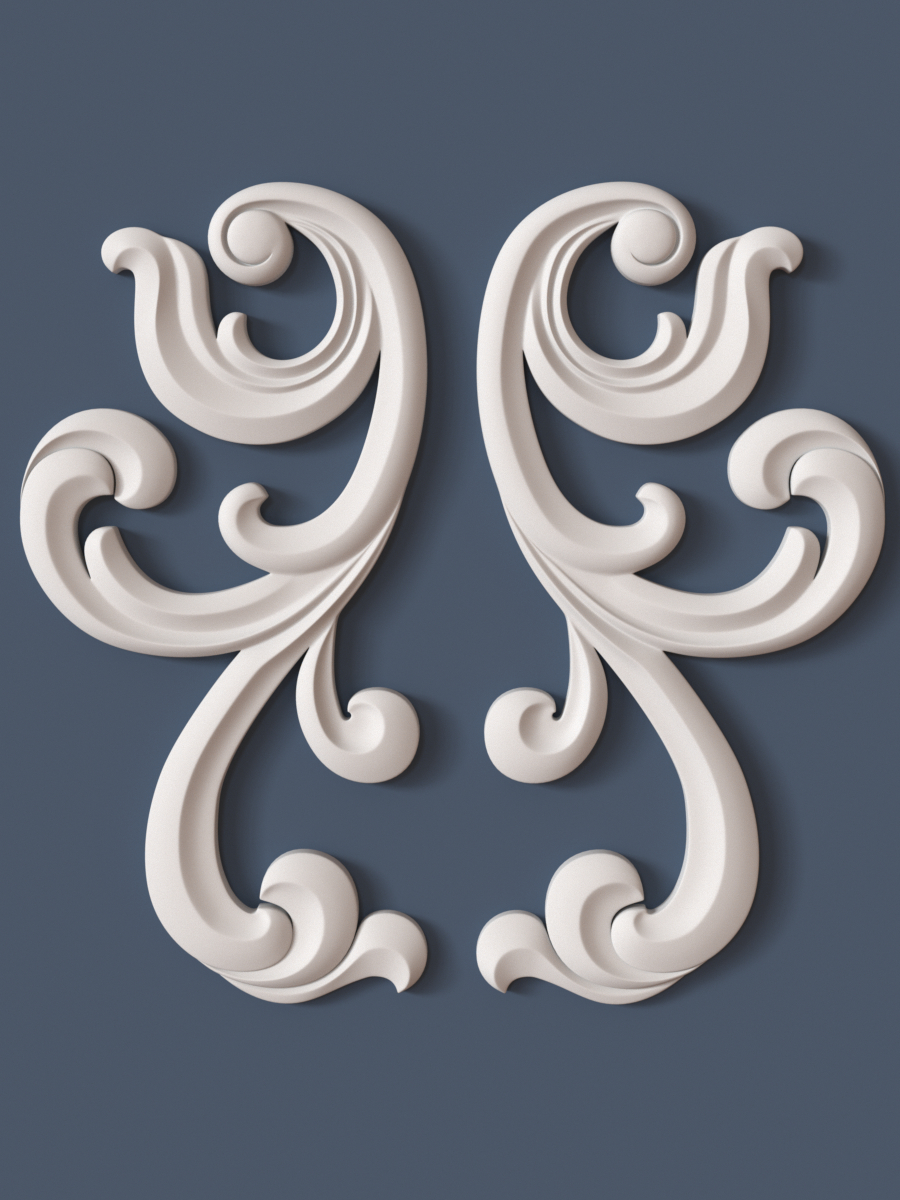 3d model of decorative scroll