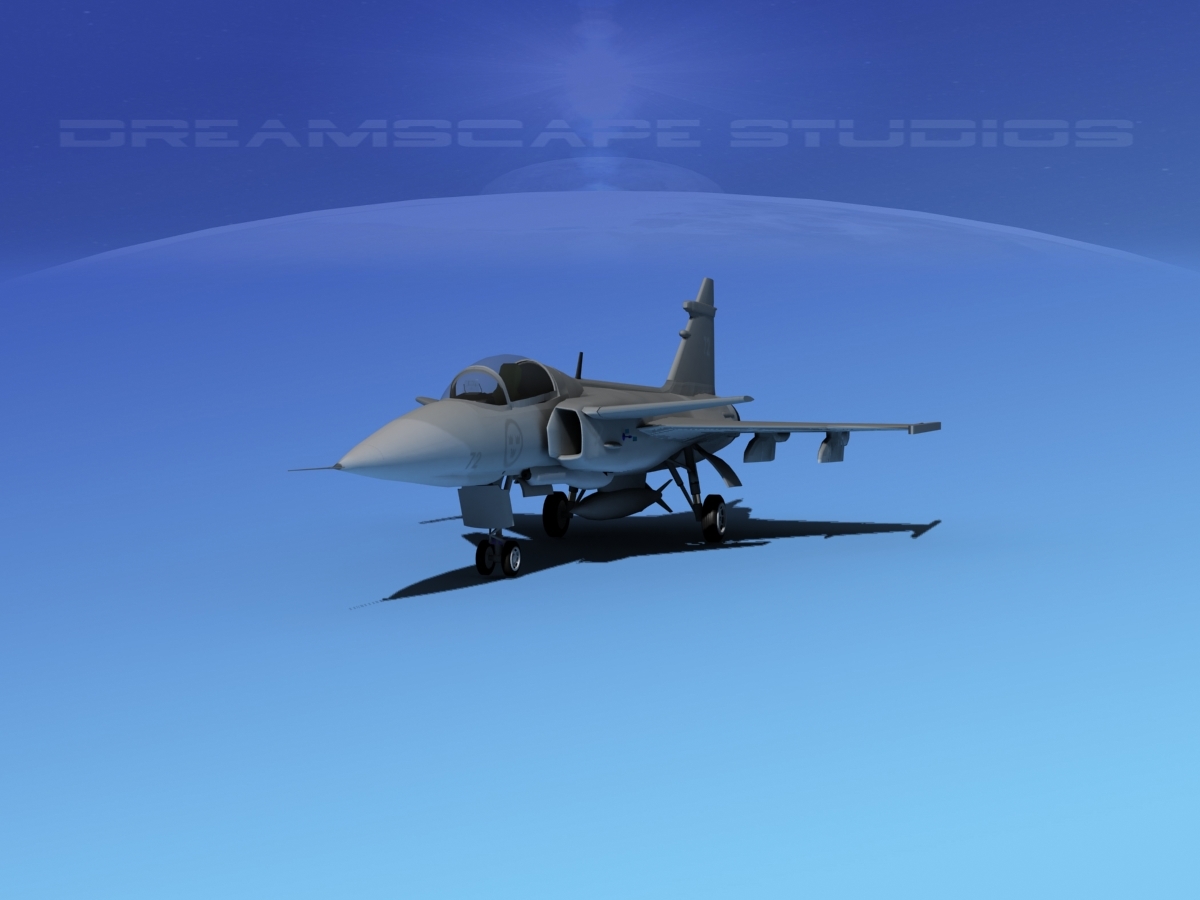 cockpit saab jas 39 3d 3ds