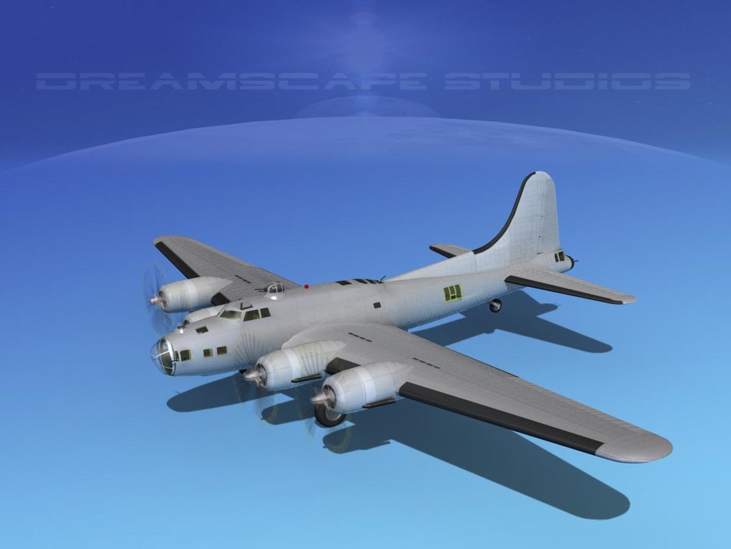 b-17 hp boeing bomber 3d model
